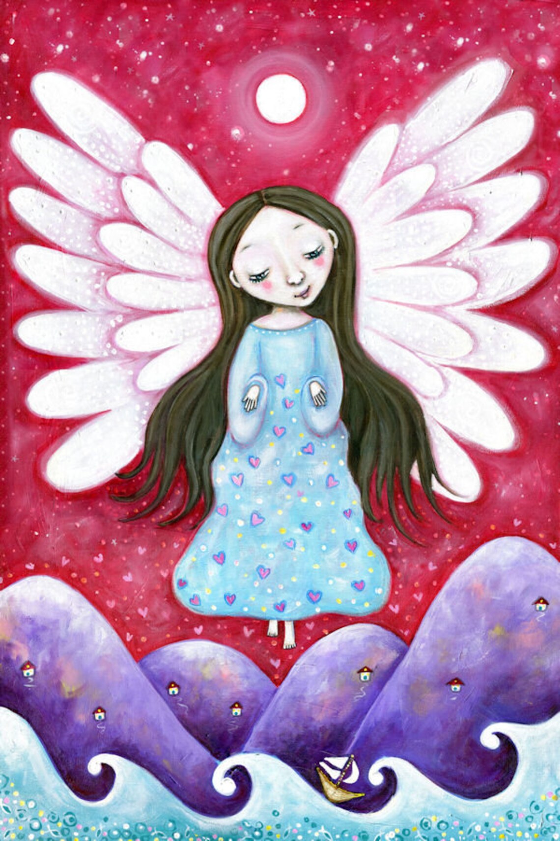 Angel Wall Art Angel Girl Art Print Flying Angel A3 Print - Etsy