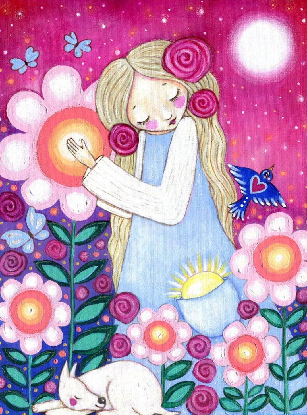 The Empath Wall Art Print - Boho Girl Wall Decor - Folk Style - Etsy