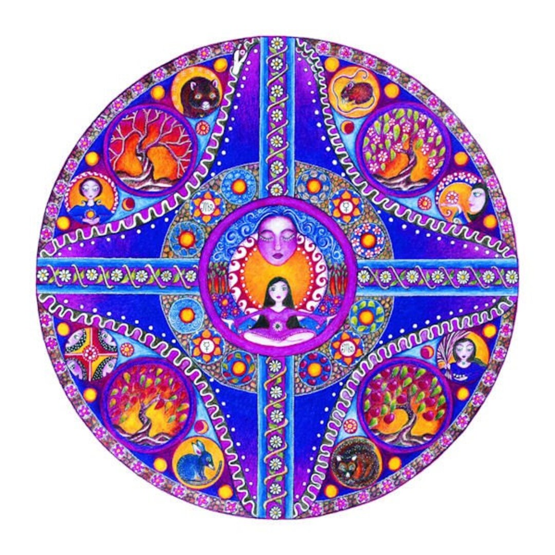 Virgo Astrology Mandala Art Print Inspirational Art Yoga Meditation ...