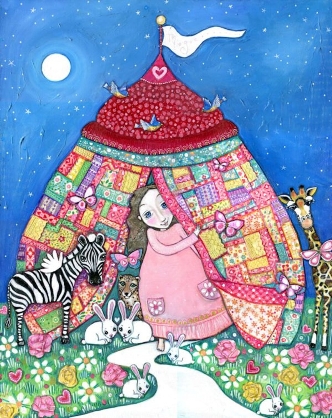 Children's Room Art Circus Tent Patchwork Animal Themed - Etsy