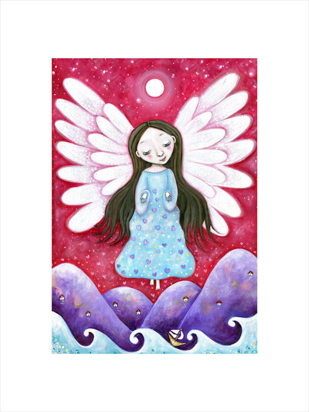 Angel Wall Art Angel Girl Art Print Flying Angel A3 Print - Etsy