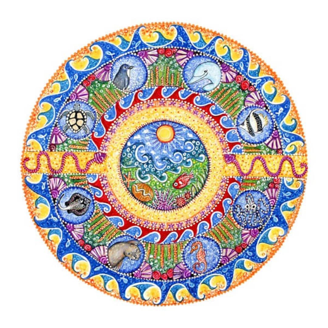 Ocean Mandala Print Colorful Mandala Art Yoga Wall Decor Cadeau pour ...