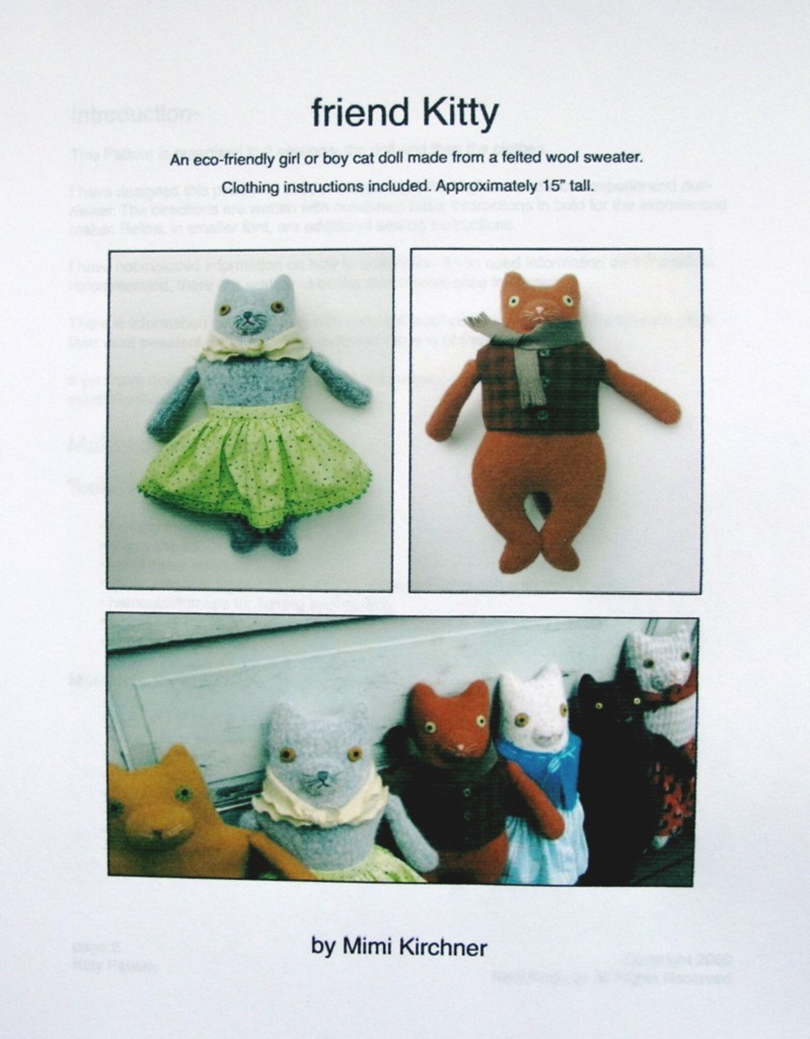 Friend Kitty Pdf Pattern Tutorial - Etsy
