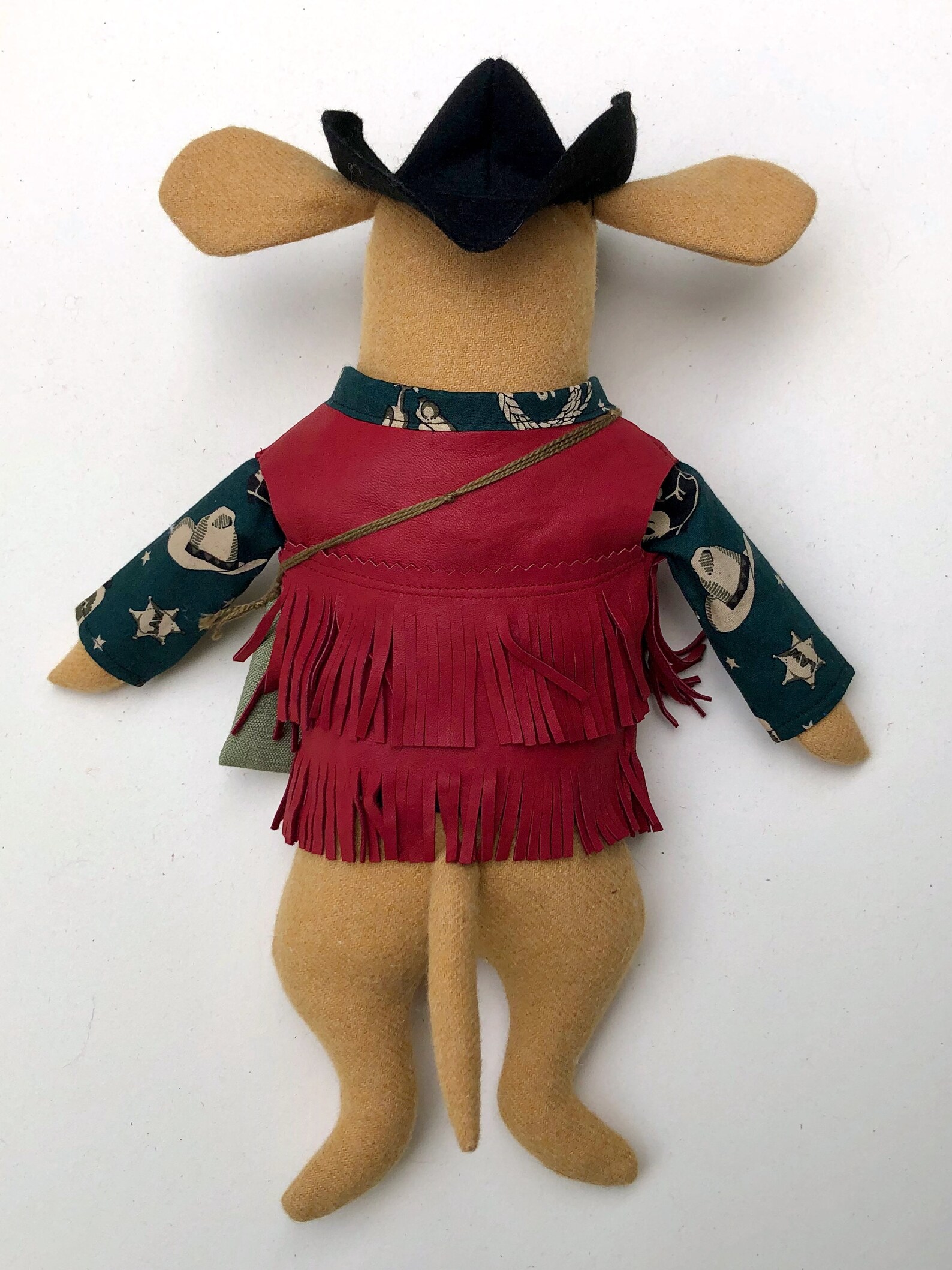 Cowboy Yellow Hound Dog Boy Doll Wool Fringed Vest - Etsy