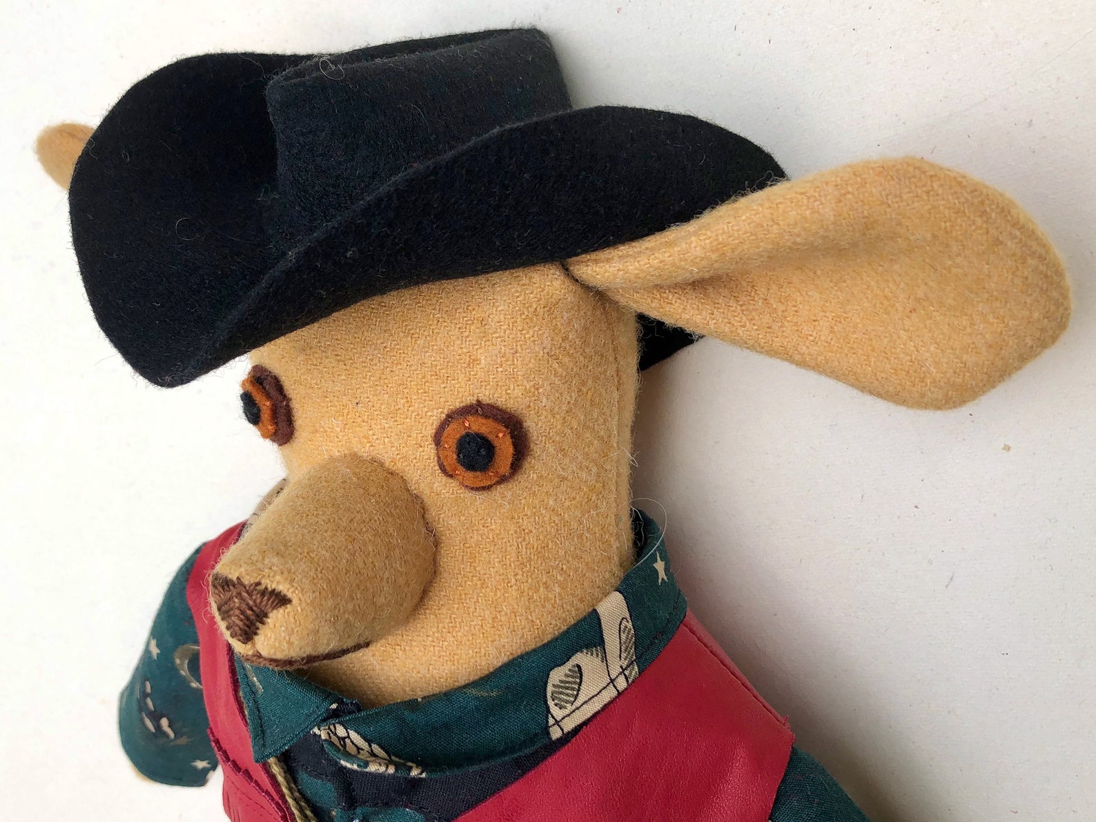 Cowboy Yellow Hound Dog Boy Doll Wool Fringed Vest - Etsy