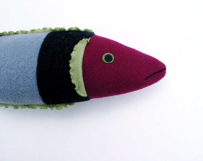 Fresh Fish Pillow- Gray and Green - Etsy
