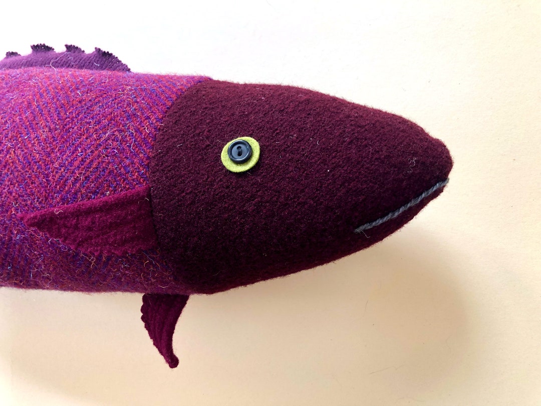 Purple Wool Fish Pillow Doll Cabin Ocean Decor - Etsy