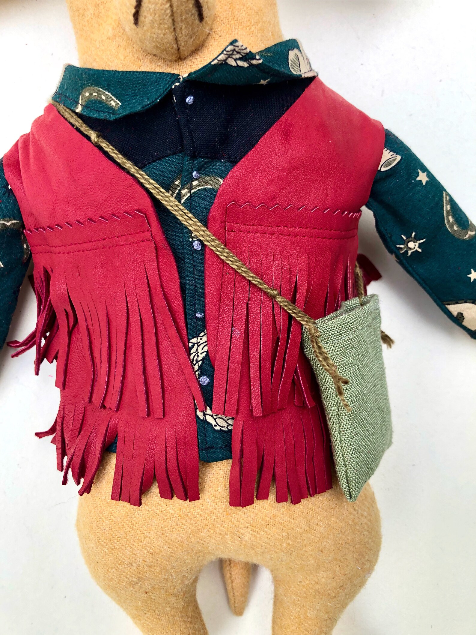 Cowboy Yellow Hound Dog Boy Doll Wool Fringed Vest - Etsy