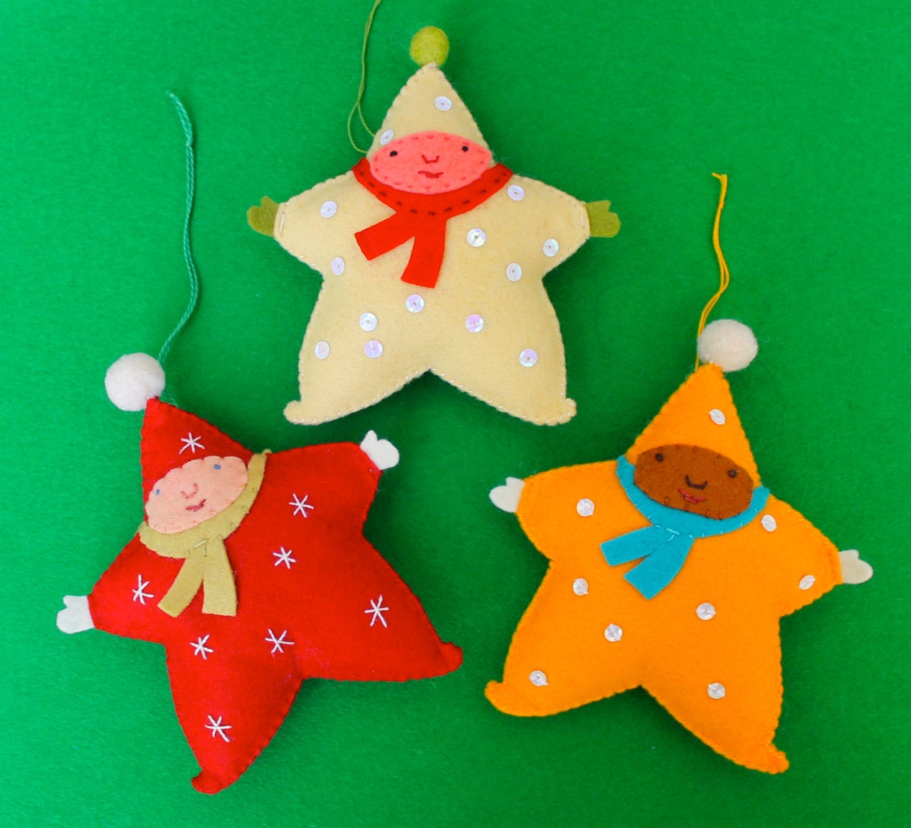 Star Baby Ornament Pdf Pattern Tutorial Felt Toy Embroidery Hand Stitch ...