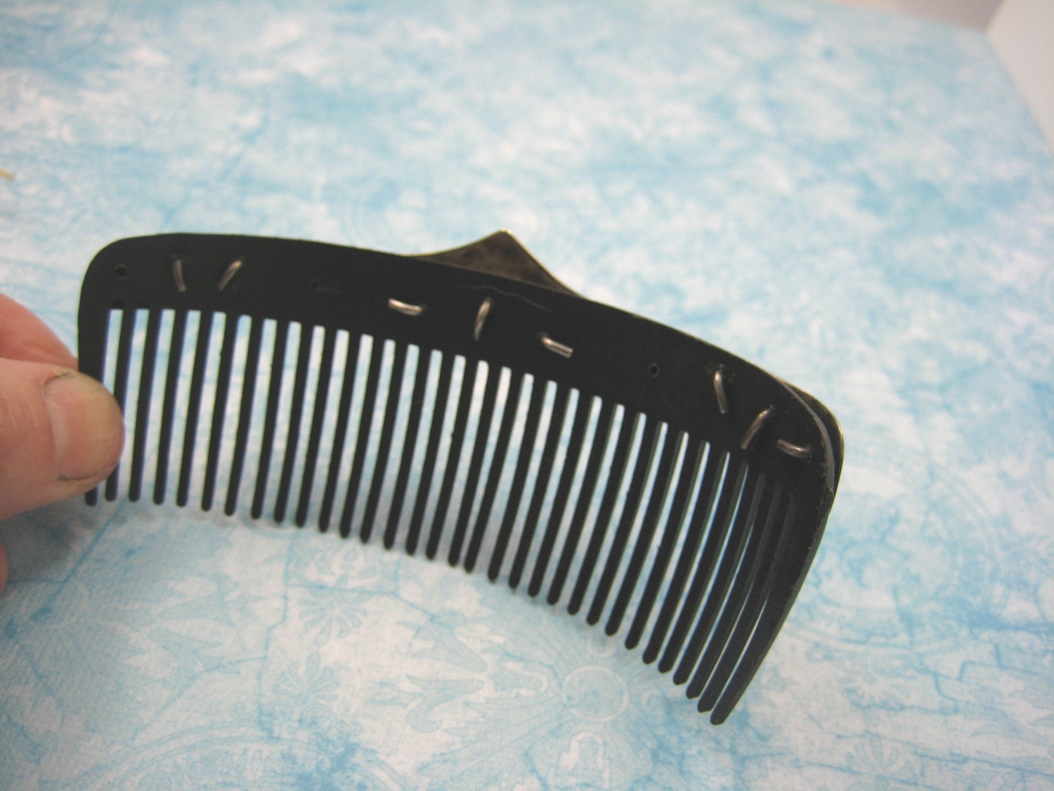 One of Kind Sterling , Stone Hair Comb - Etsy
