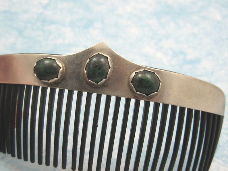 One of Kind Sterling , Stone Hair Comb - Etsy