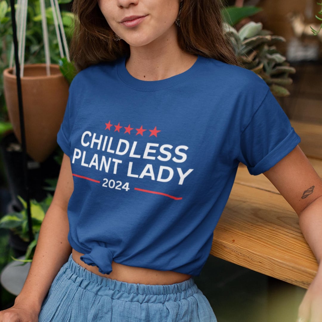 2024 Election Kamala Childless Plant Lady T-shirt, Democrat Tee Shirt ...