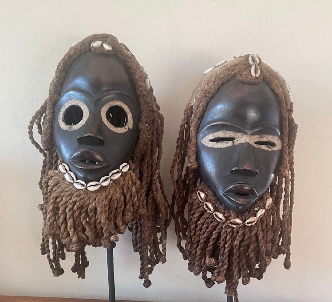 Hand-carved Rare African Mask, Authentic Cote D'ivoire Wood Mask, Dan ...