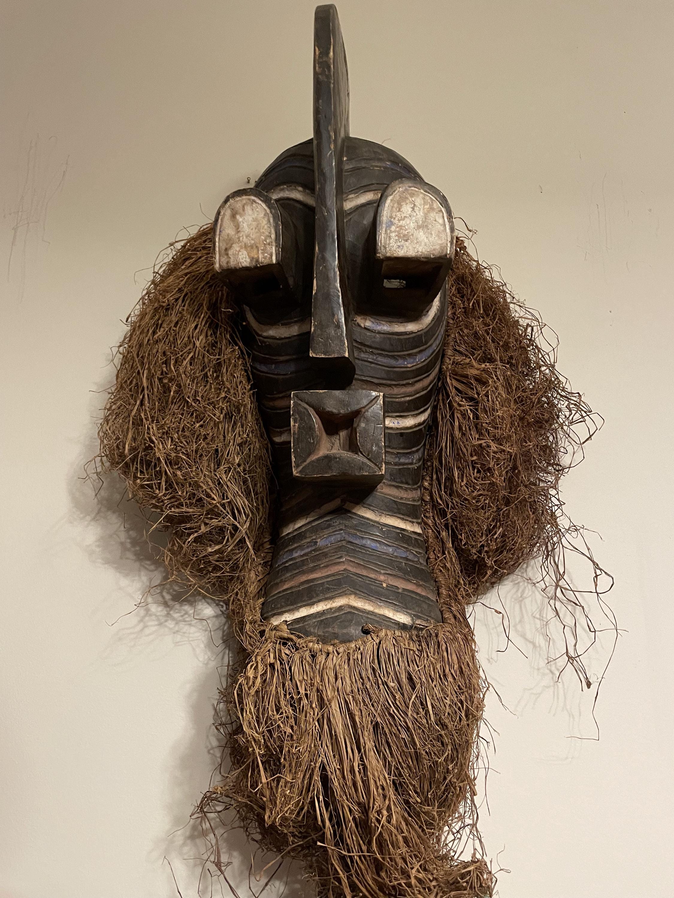 Hand-carved Rare Songye Kifwebe Mask, Authentic Congo Wood Mask ...