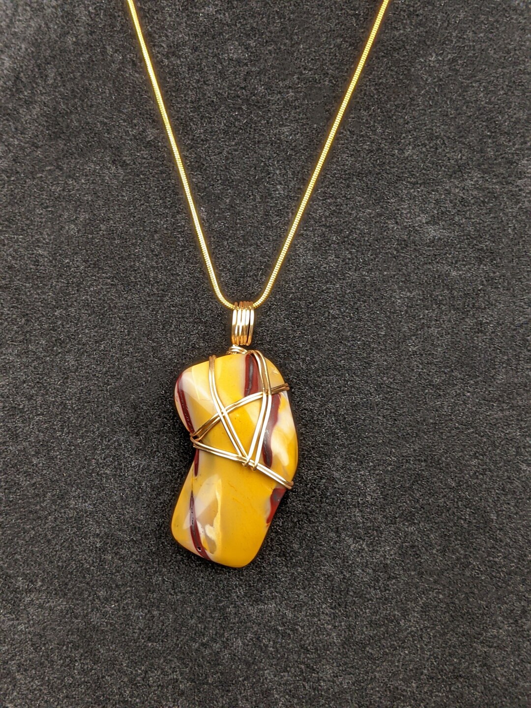 Mookaite Jasper Pendant Necklace Wire Wrapped Gift Idea Handmade ...