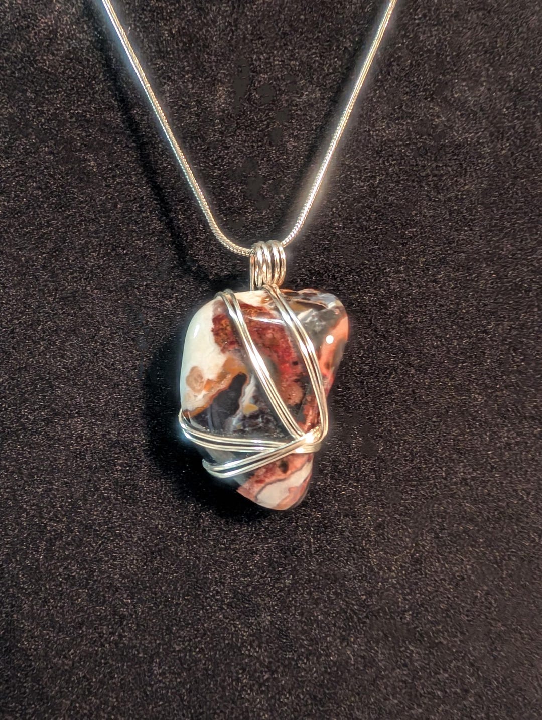 Jafar Jasper Pendant Necklace Wire Wrapped Gift Idea Handmade Jewelry ...