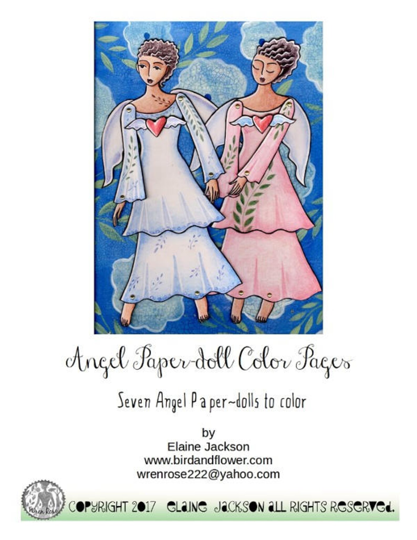 Angel Paper-doll Coloring Pages Printable - Etsy