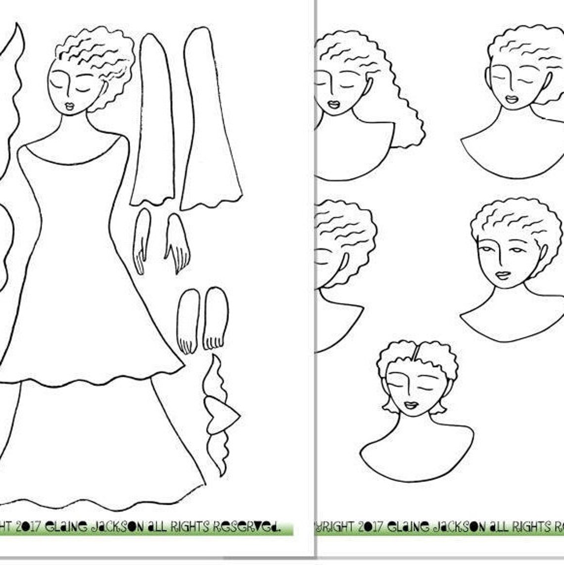 Angel Paper-doll Coloring Pages Printable - Etsy