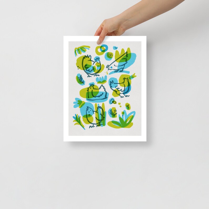 Spring Chickens Poster - Etsy