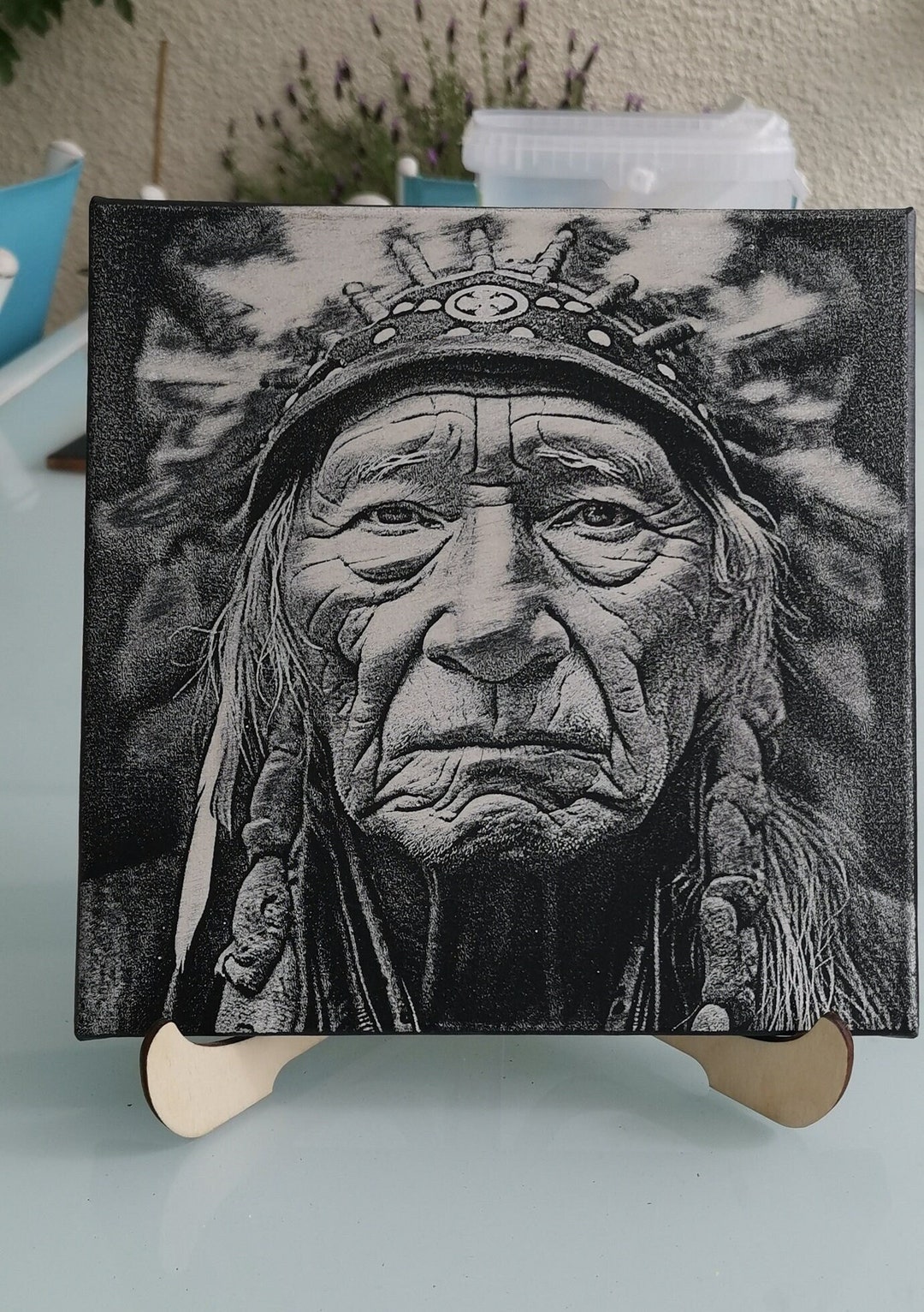 Indian Engraving on Canvas - Etsy