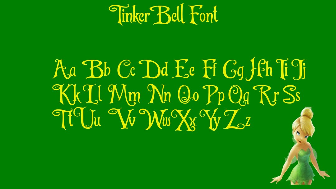 Tinkerbell Font SVG, PNG, TTF Digital Font Instant Download Easy - Etsy ...