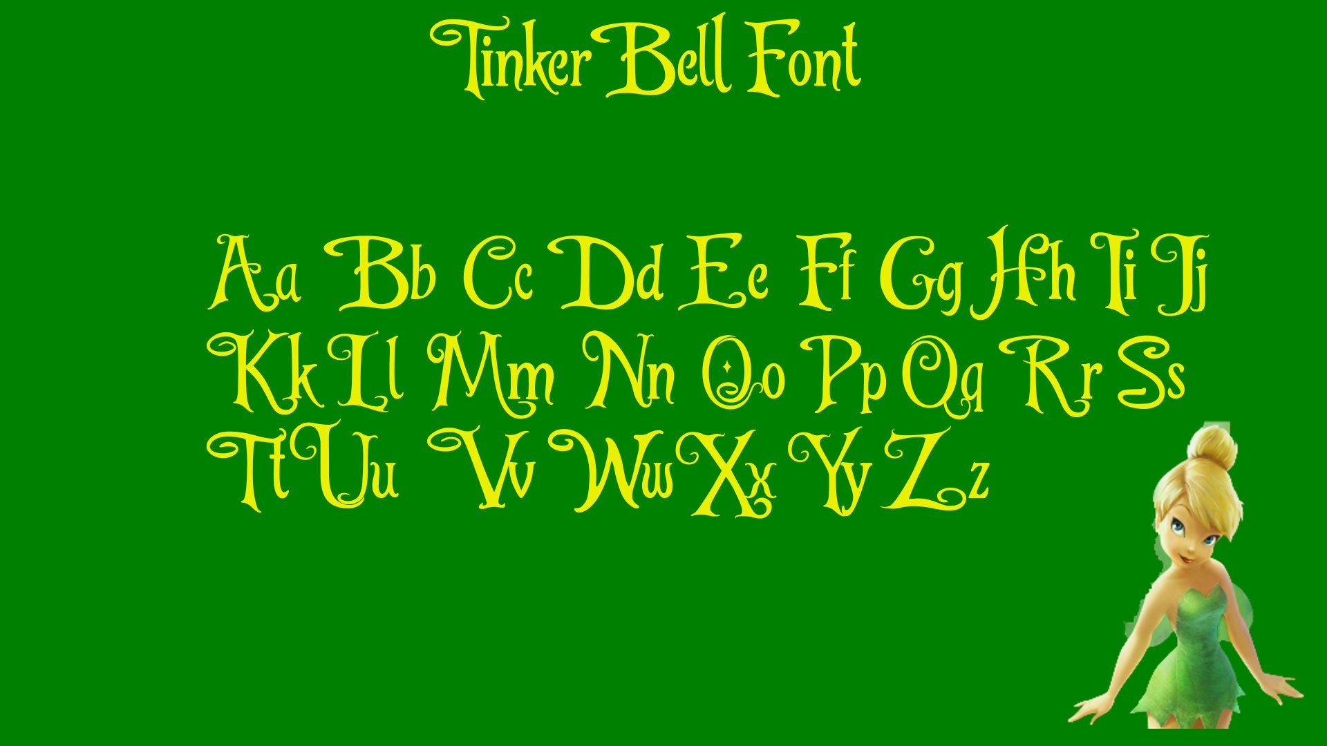 Tinkerbell Font SVG, PNG, TTF Digital Font Instant Download Easy - Etsy ...