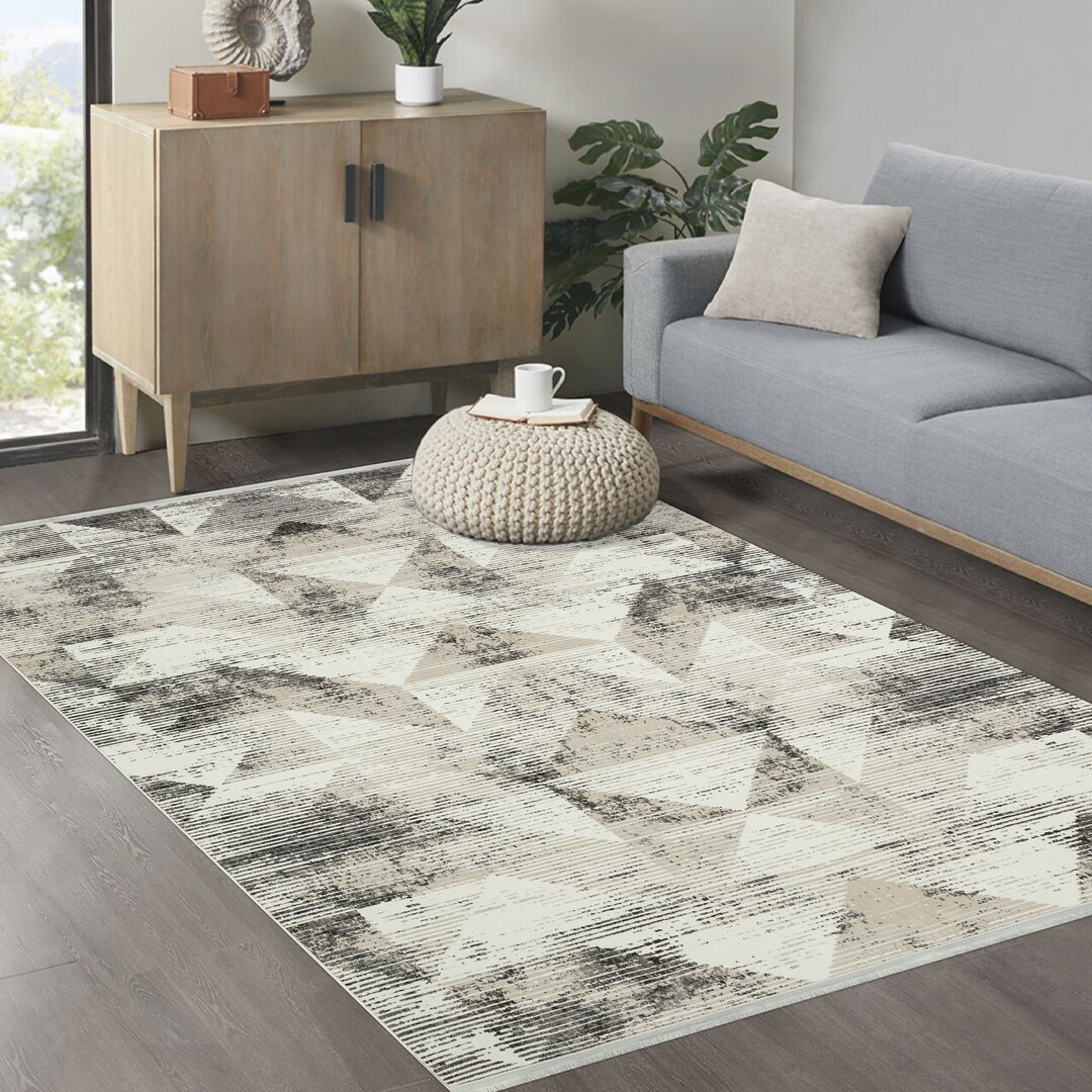Luxurious Turkish Velvet Area Rug Modern Bohemian Style for Living Room ...