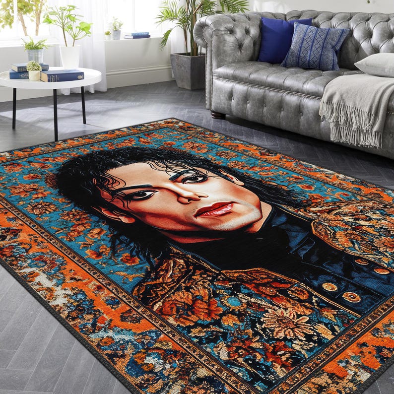 Michael Jackson Portrait Carpet Luxurious Handcrafted Rug Music Legend ...