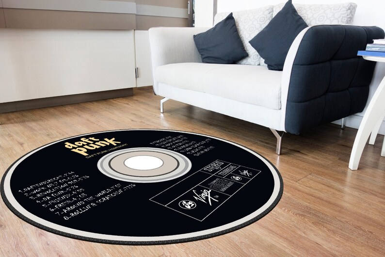 Daft Punk Homework Album Cover Rug, Handmade CD Rug, Round Music Lover ...