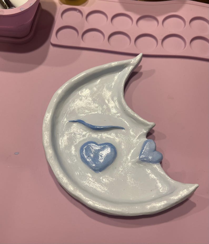 Handmade Ceramic Clay Moon Dish - Etsy