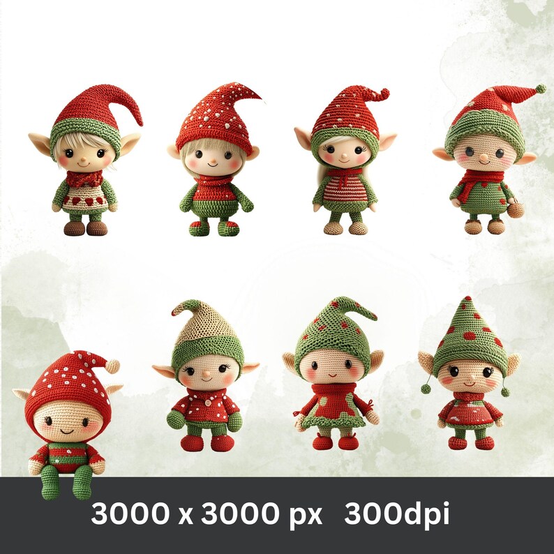 Little Christmas Elves Clipart Pack, Transparent PNG, Holiday Party ...