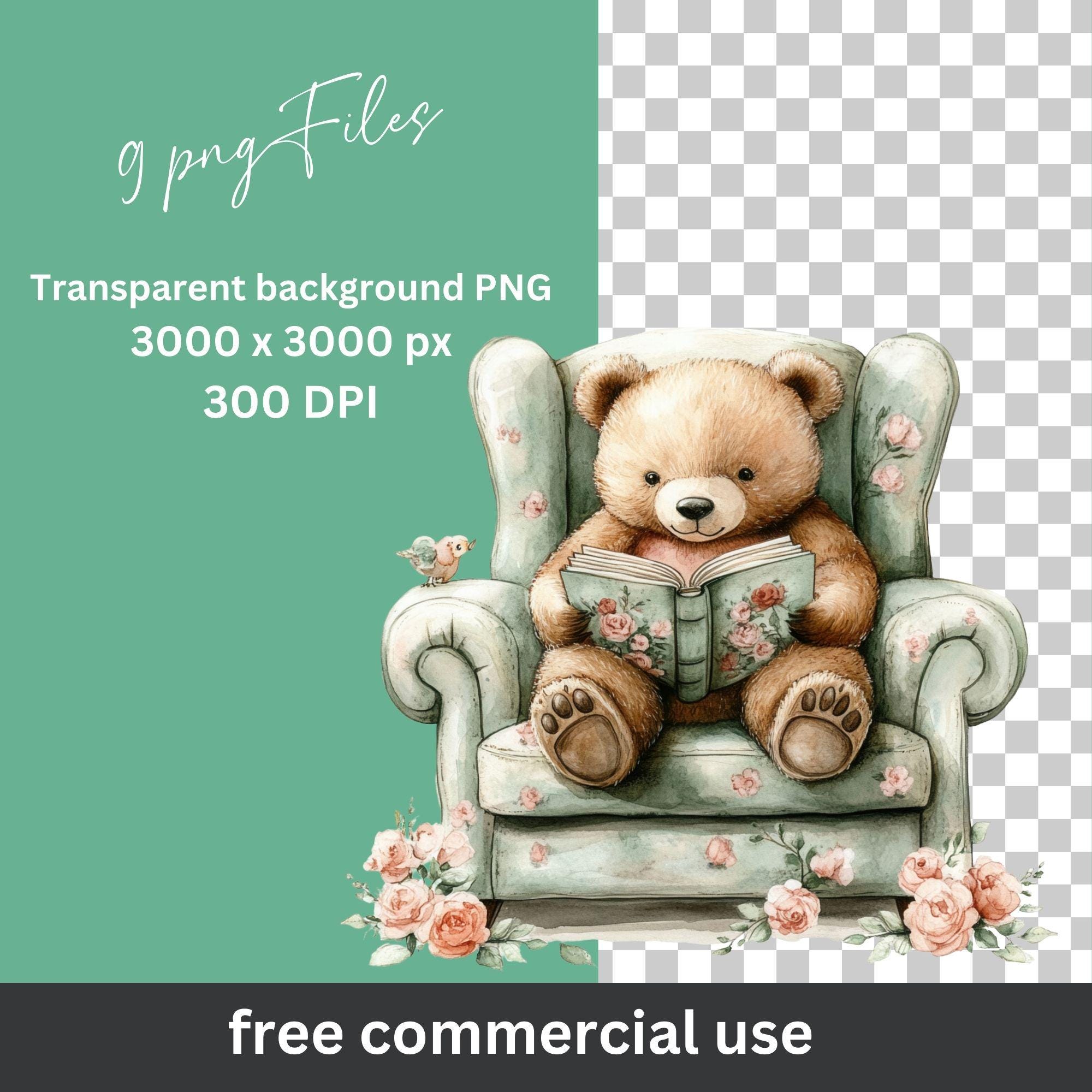 Bears in Chairs, Clipart Pack, Transparent PNG, Classroom Posters ...