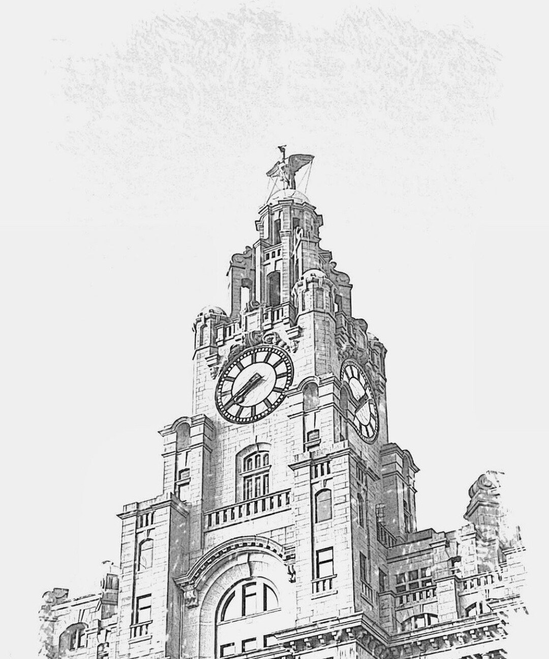 Liverpool A4 Pencil Drawing - Etsy UK