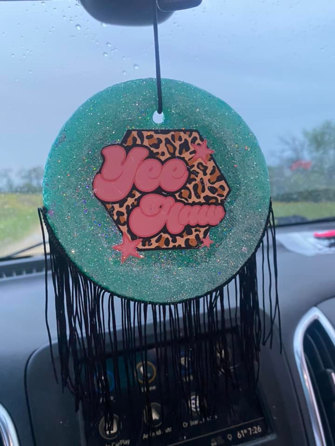 Turquoise yee Haw Car Freshie With Black Fringe, Butt Naked Scented - Etsy