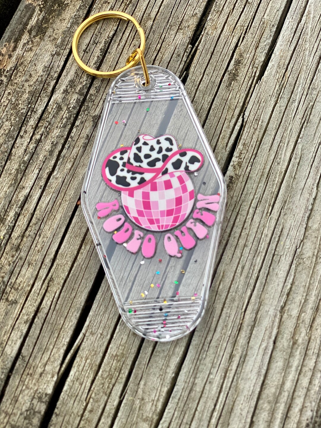 Rodeo Queen Western Keychain, Disco Ball, Cow Print Hat, Cow Print ...