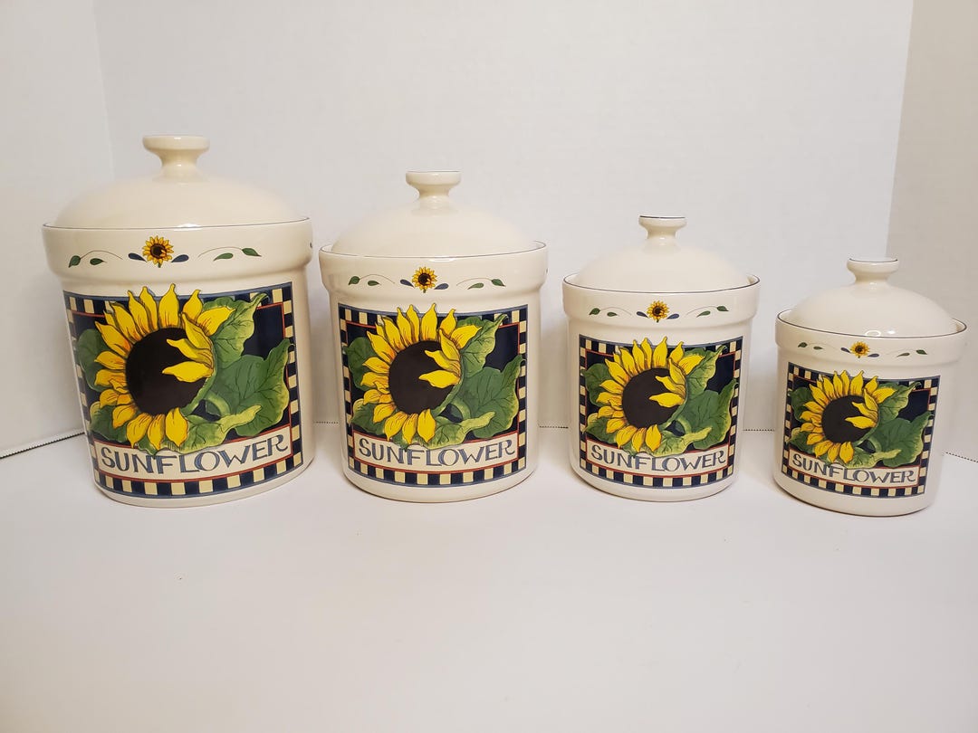 Vintage 1999 Susan Winget Ceramic Kitchen Canister Set Featuring a ...