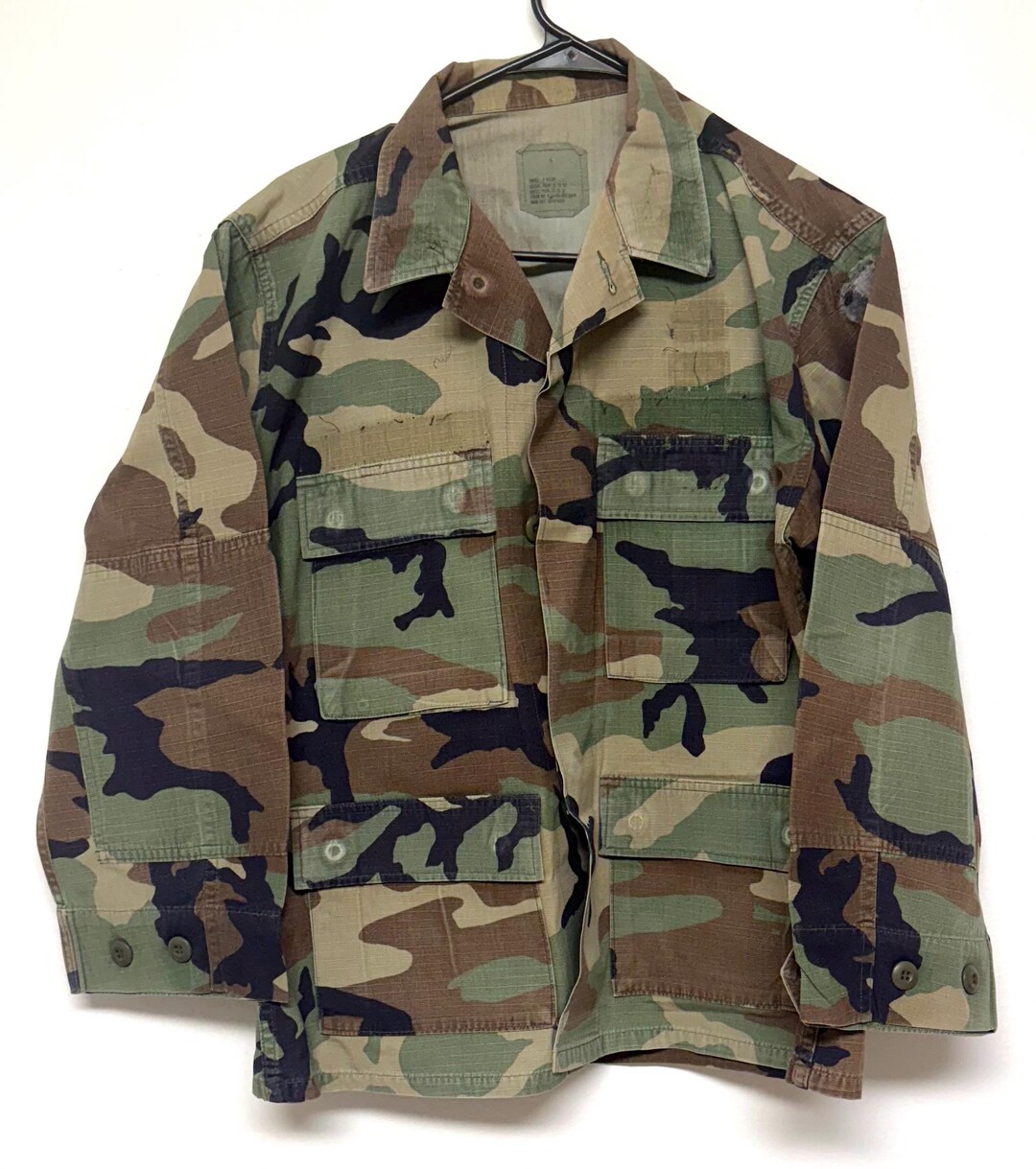 Woodland Camo U.S. Military Shirt Size Small Short - Etsy