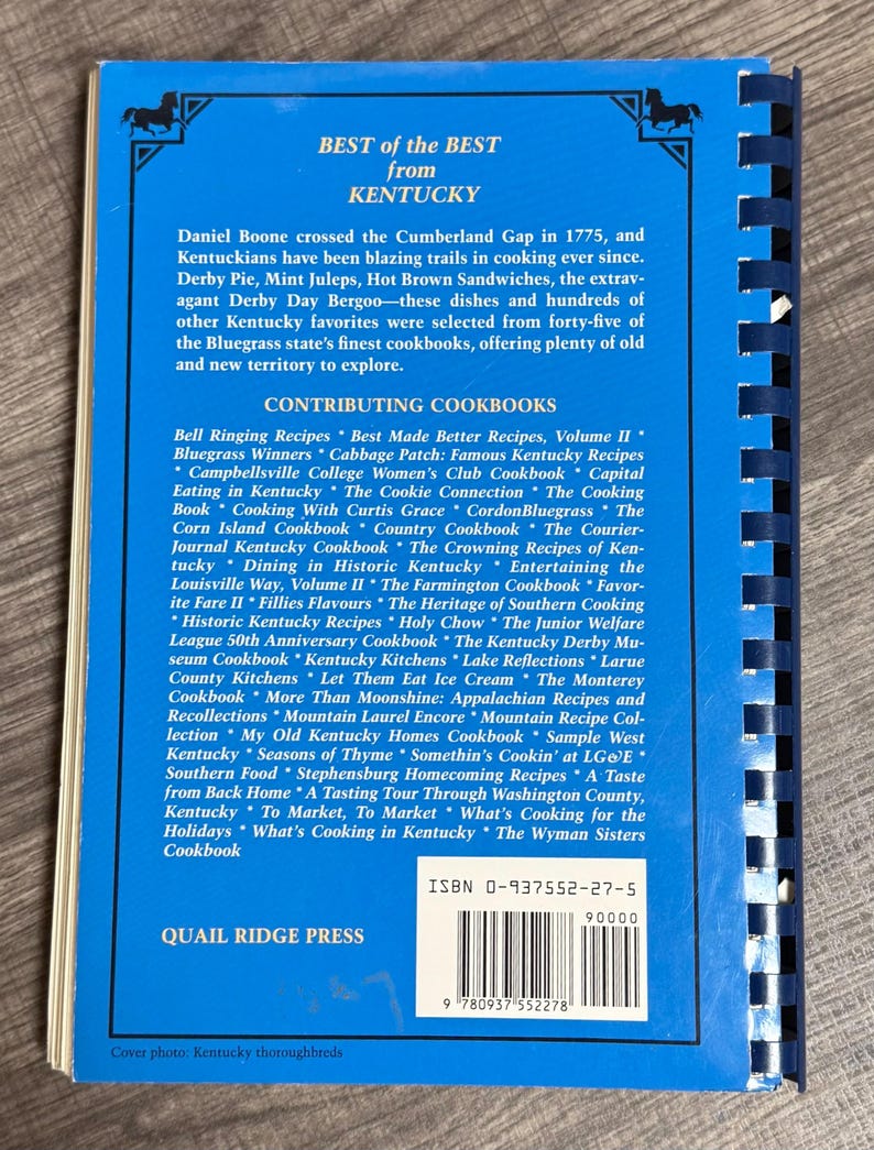 Best of the Best From Kentucky Selected Recipes 1993 - Etsy