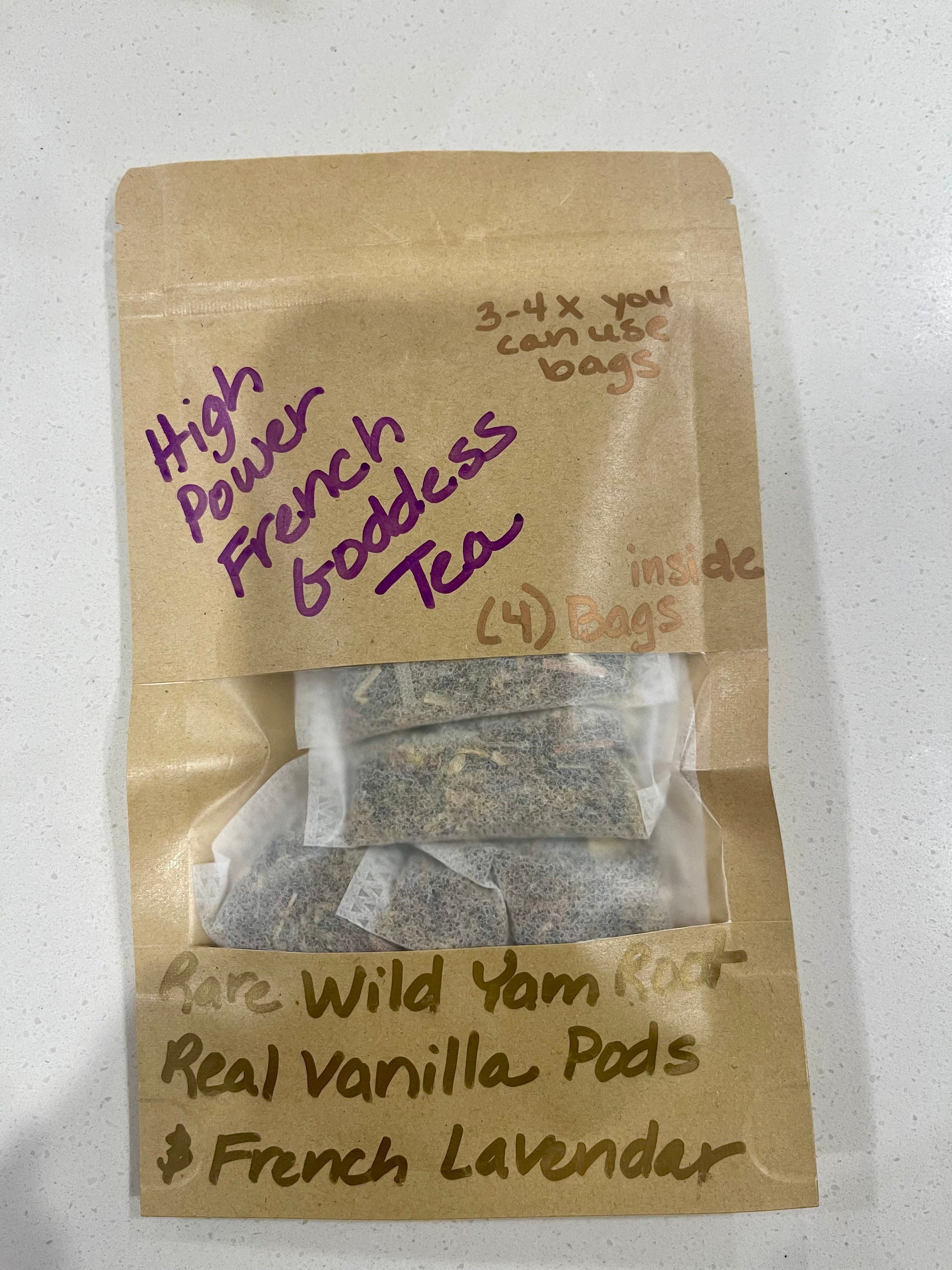 French Goddess Tea, Rare Wild Yam Root, Lavendar, Vanilla Pod, Chaste ...