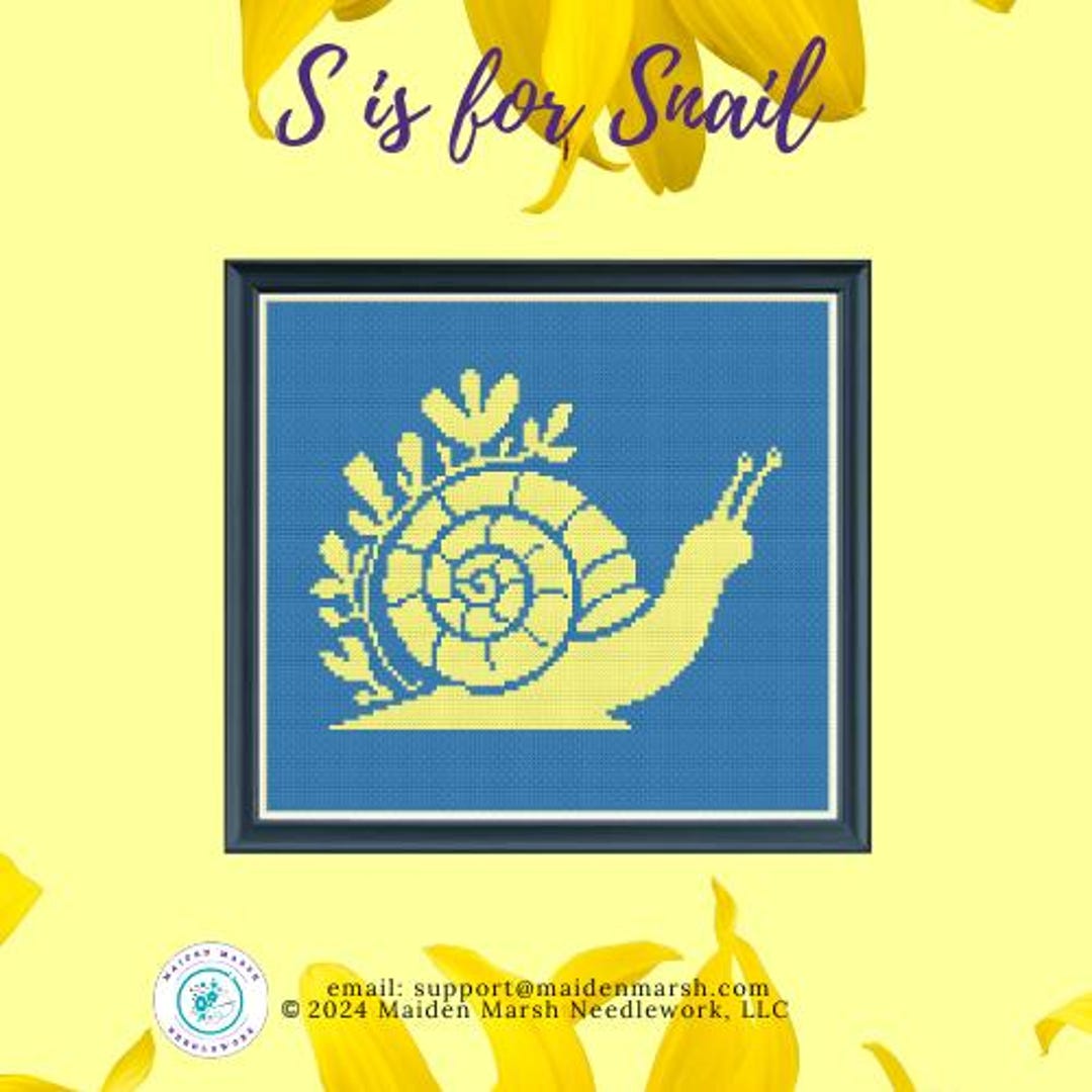 S is for Snail Cross Stitch Pattern - Etsy