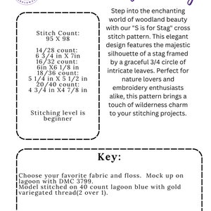 S is for Stag Cross Stitch Pattern, Silhouette Deer, Monochromatic - Etsy