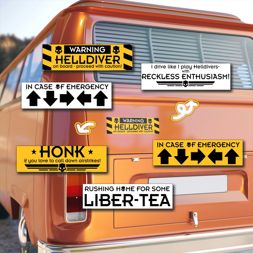 Helldivers 2 Warning Helldiver Onboard Funny Gamer Car Bumper Vinyl ...