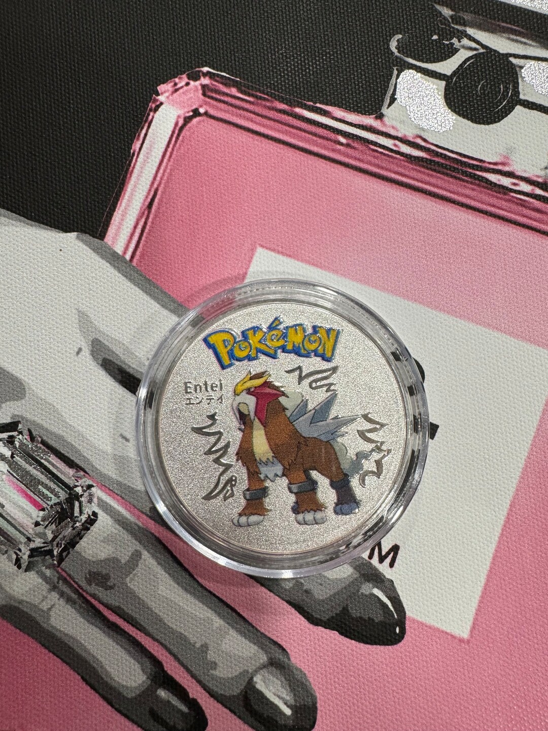 Silver Pokemon Coins Entei Full Metal Heavy! - Etsy