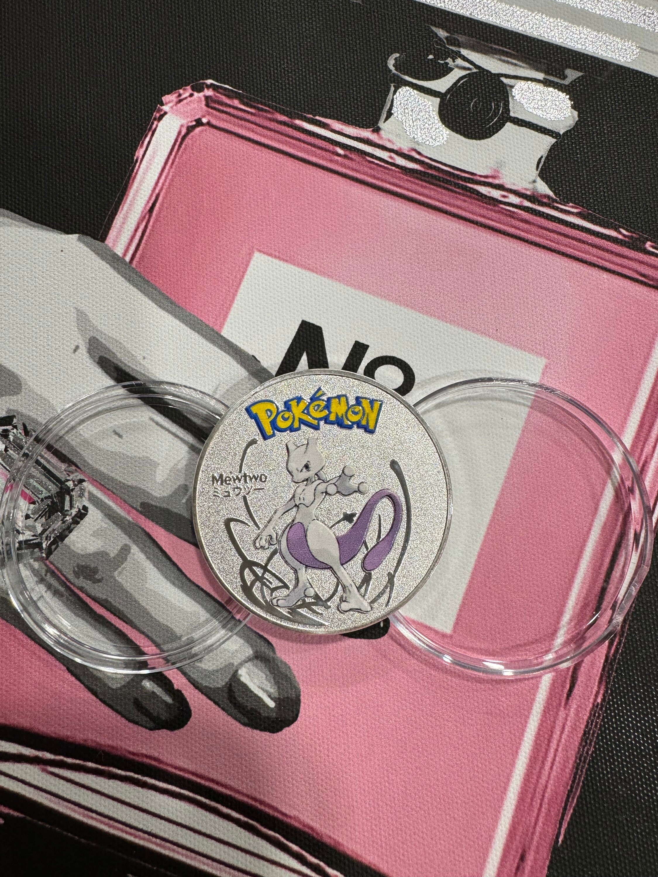 Silver Pokemon Coins Mewtwo Full Metal Heavy - Etsy