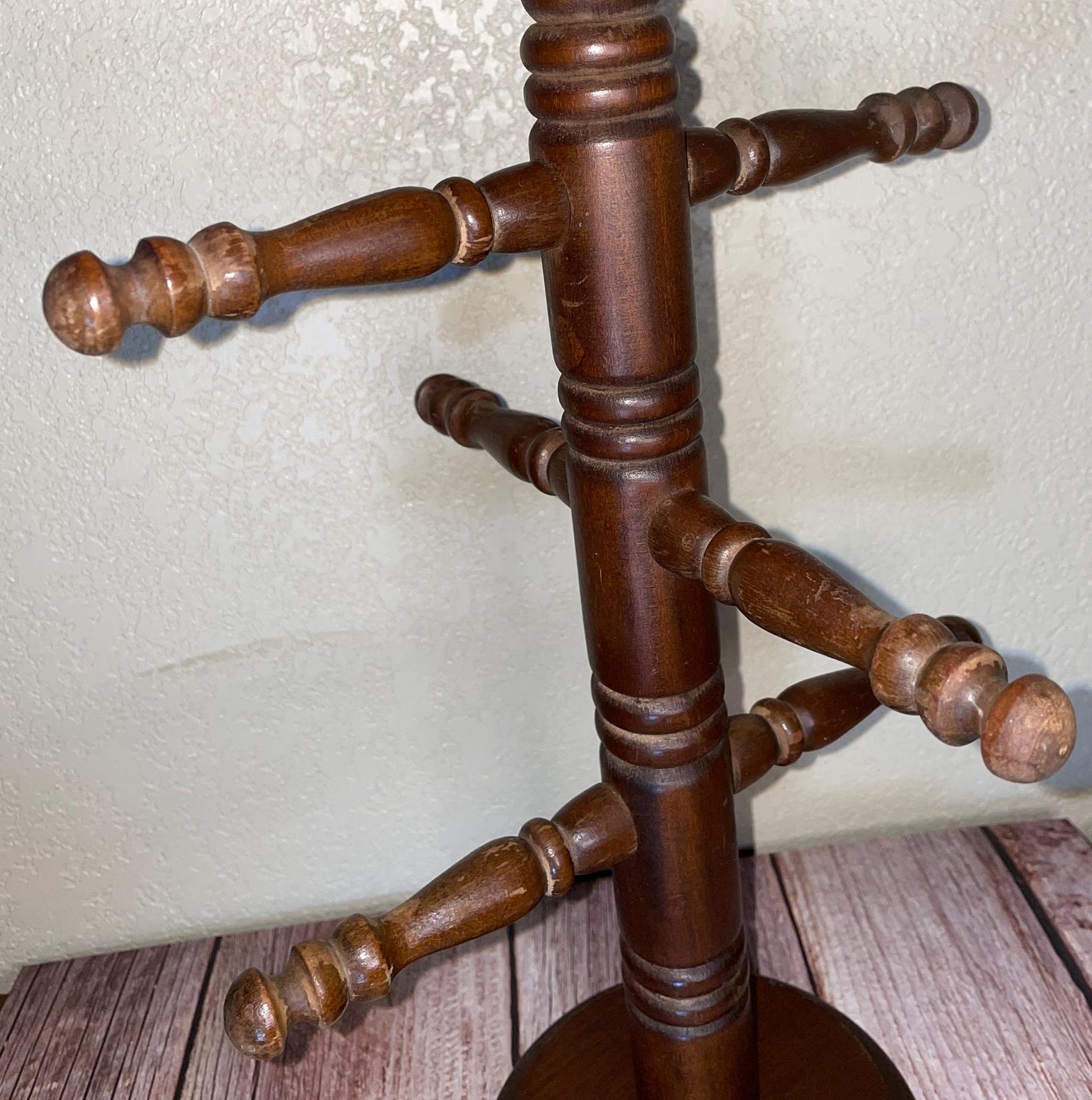 Vintage Mug Tree Wood Coffee Cup Rack Holds 6 Mugs - Etsy