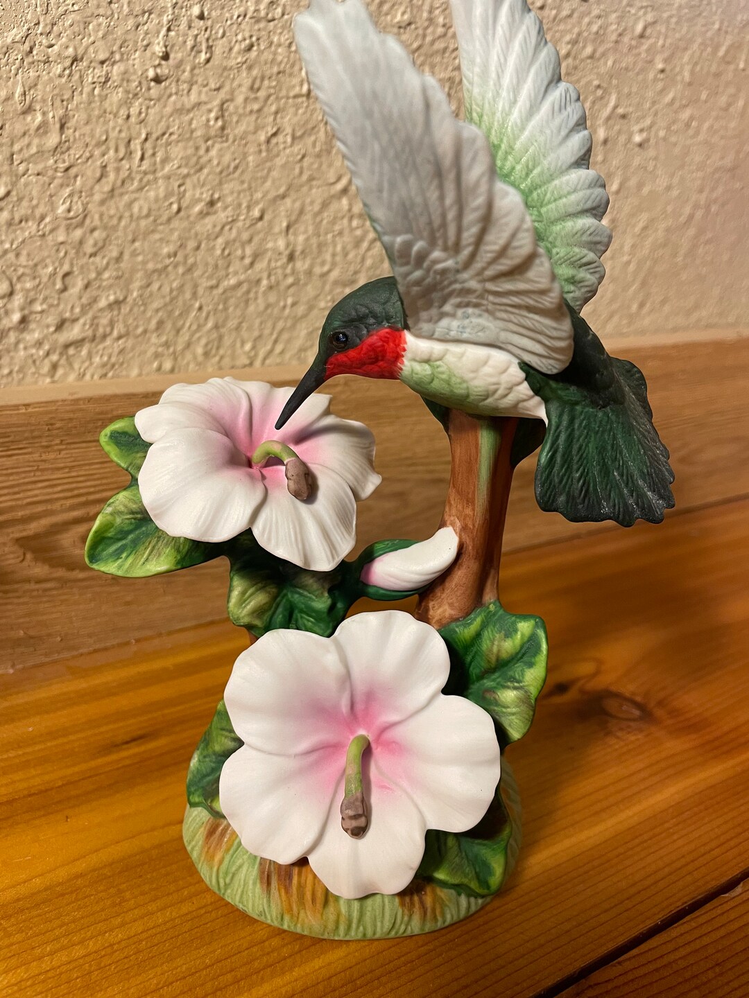 Vintage Hummingbird Statue Gallery Originals Hummingbird and Flowers ...
