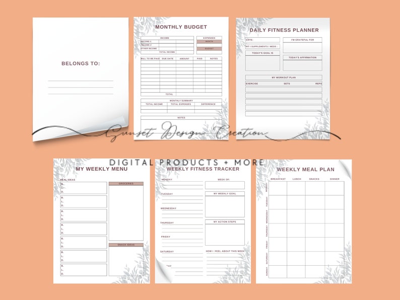 Household Planner Digital PDF for Bujo, Bullet, Journal, Spreads, Pages ...