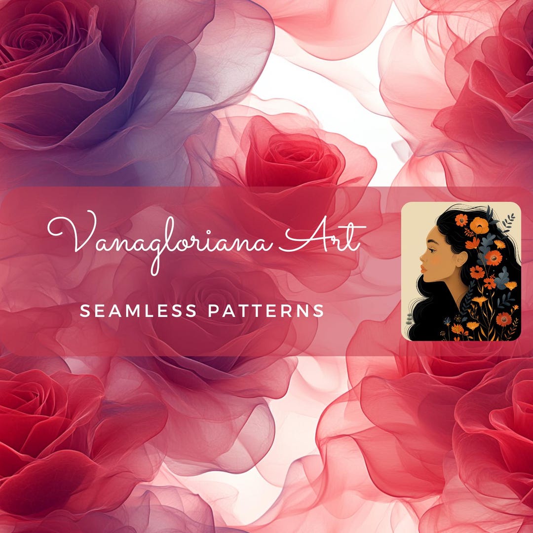 Ethereal Sheer Roses Seamless Pattern – Dreamy Floral Digital Design ...