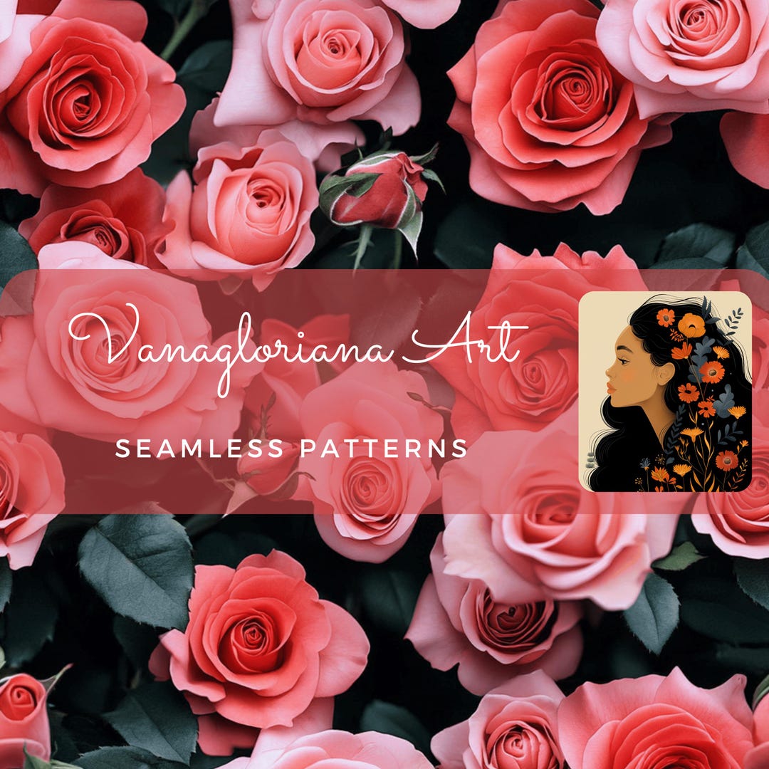 Romantic Pink and Red Roses Seamless Pattern – Elegant Floral Digital ...
