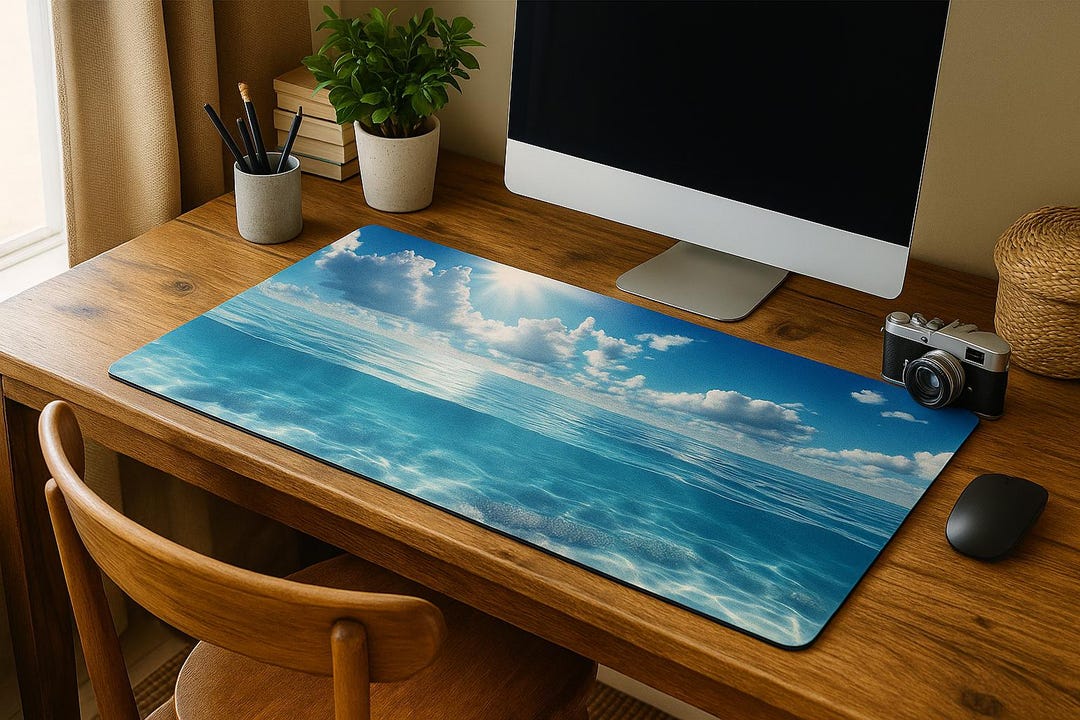 Ocean Serenity Desk Mat | Office Decor, Gift for Ocean Lovers, Gaming ...